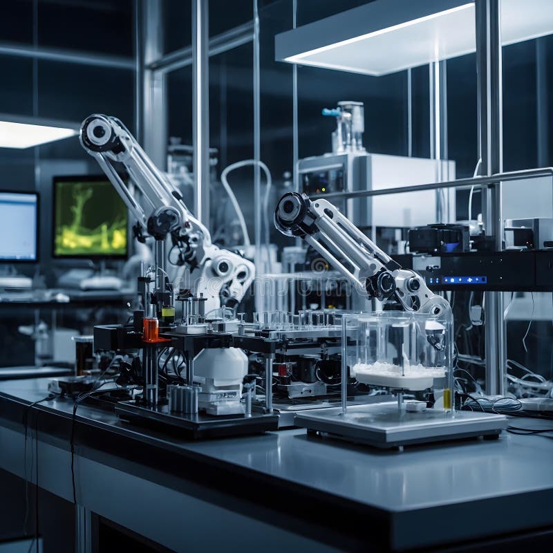 Futuristic Lab Advanced 3d Printing Genetic Research Technology Stock ...