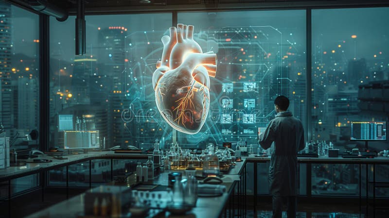 Advanced Biotechnology Research Facility Featuring Heart Visualization ...