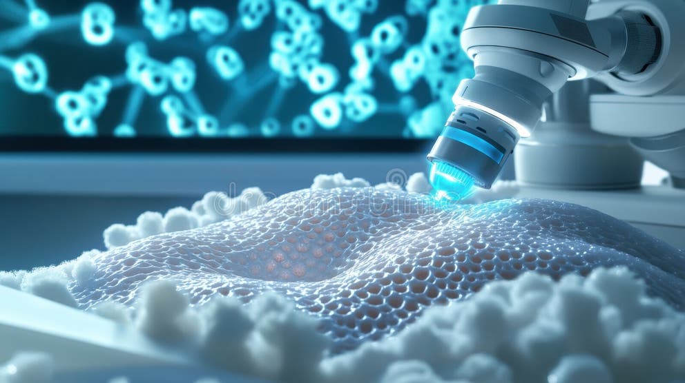 Advanced Biotechnology Research with Microscopic Cell Analysis Stock ...