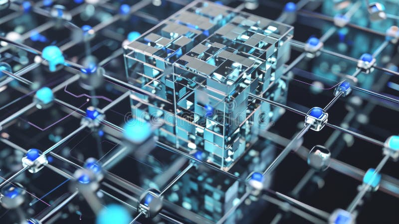 Advanced Blockchain System with Digital Cubes Stock Photo - Image of ...