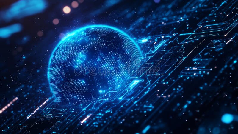 An Advanced Blue Digital HUD Showing a Holographic User Interface with ...