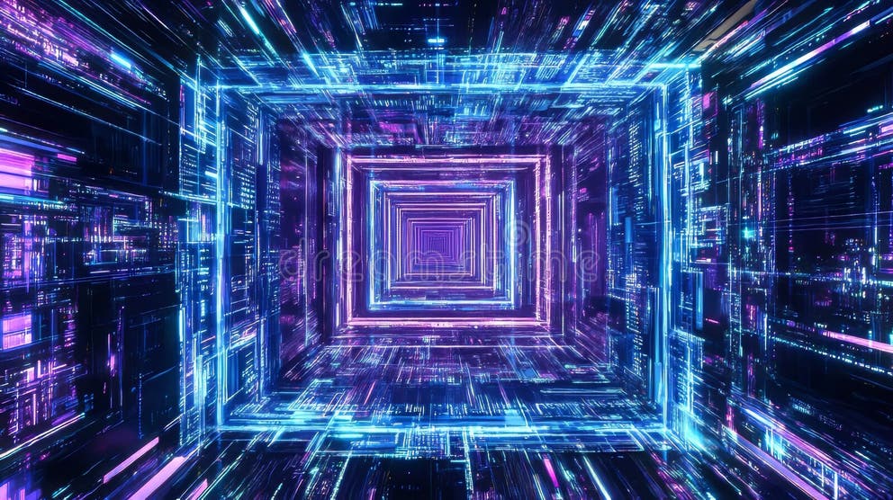 An Advanced Blue and Purple Tech Backdrop with Abstract Circuit ...