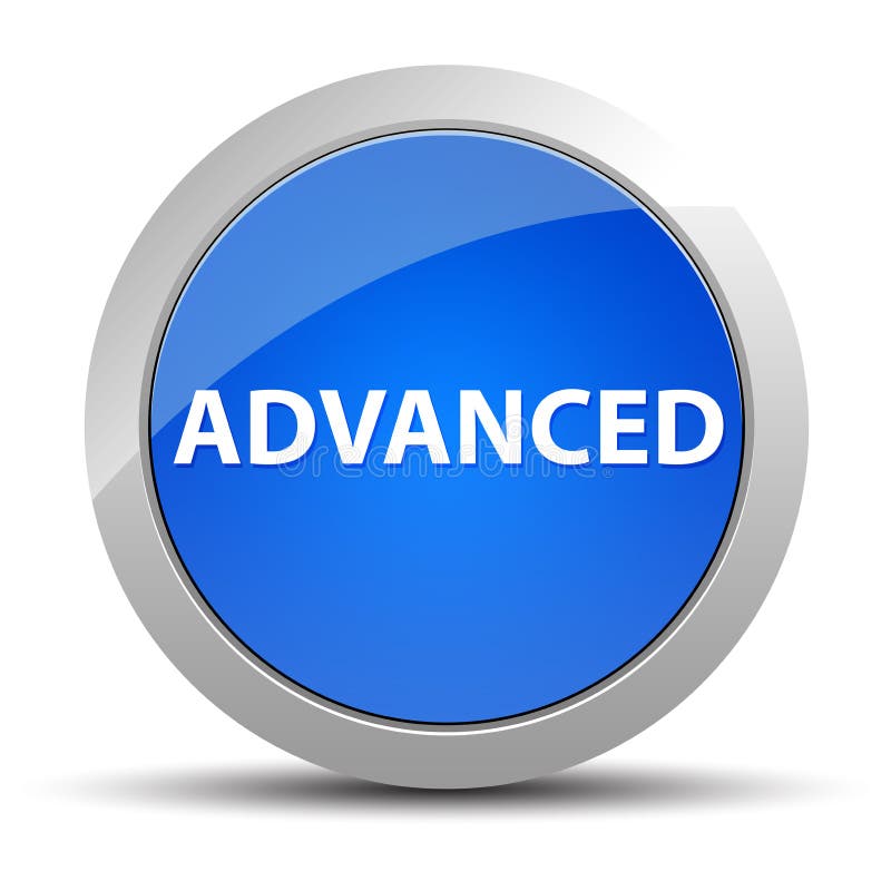 Advanced blue round button stock illustration. Illustration of ...