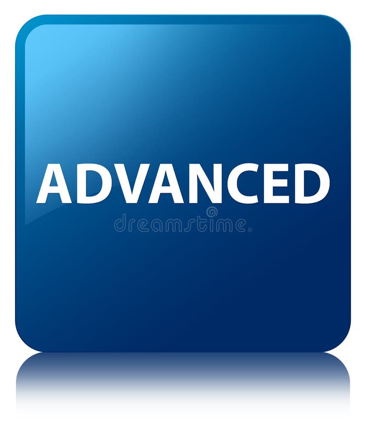 Advanced Blue Square Button Stock Illustration - Illustration of ...
