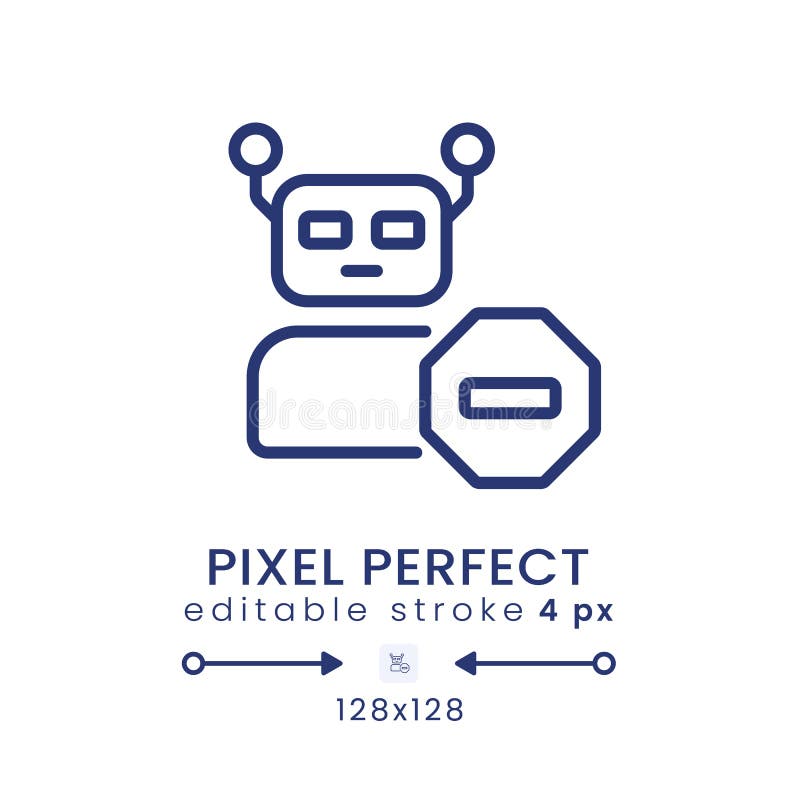 Advanced Bot Protection Linear Desktop Icon Stock Illustration ...