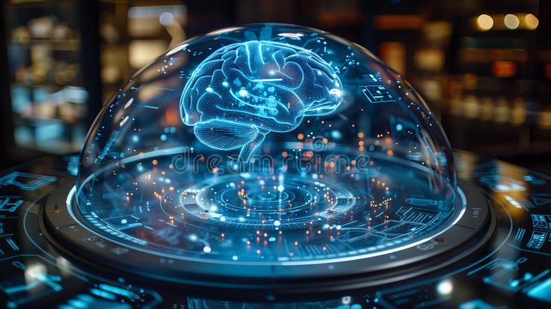 Advanced Brain Model Displayed within Futuristic Glass Dome at ...