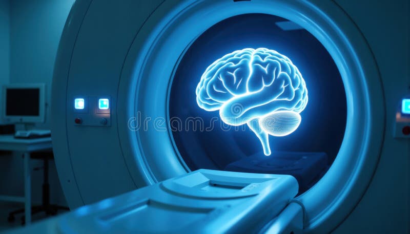 Advanced Brain Scan Technology Stock Illustration - Illustration of ...