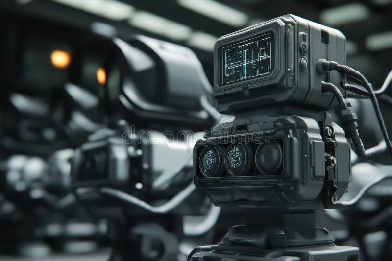 Advanced Cameras Positioned in a Modern Studio for Multimedia ...