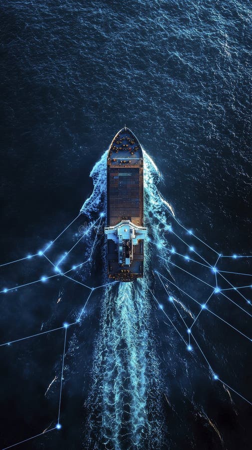 Advanced Cargo Vessel Showcasing Tech Connections Stock Illustration ...