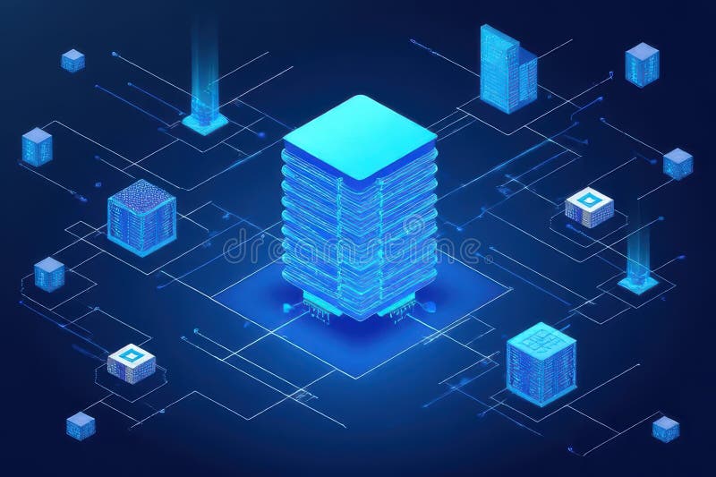 Advanced CDN Hosting and Website Performance Stock Illustration ...