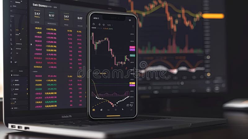 Advanced Charting Tools on Mobile Apps Stock Illustration ...