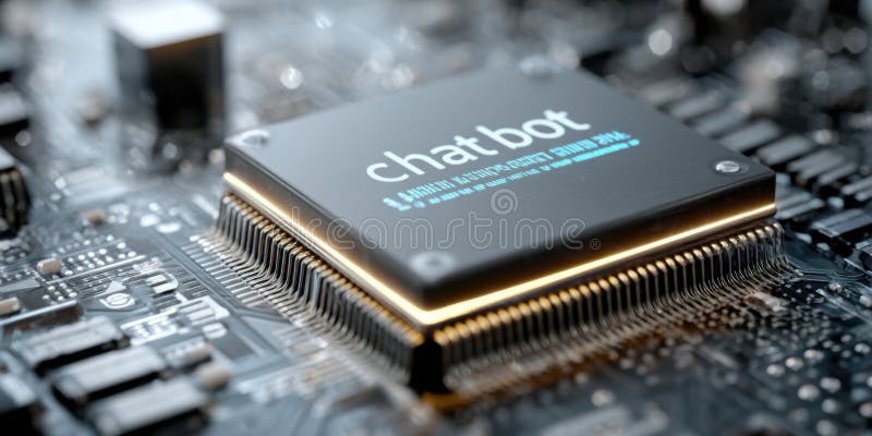 Advanced Chatbot Microprocessor Installed on Circuit Board Showcasing ...