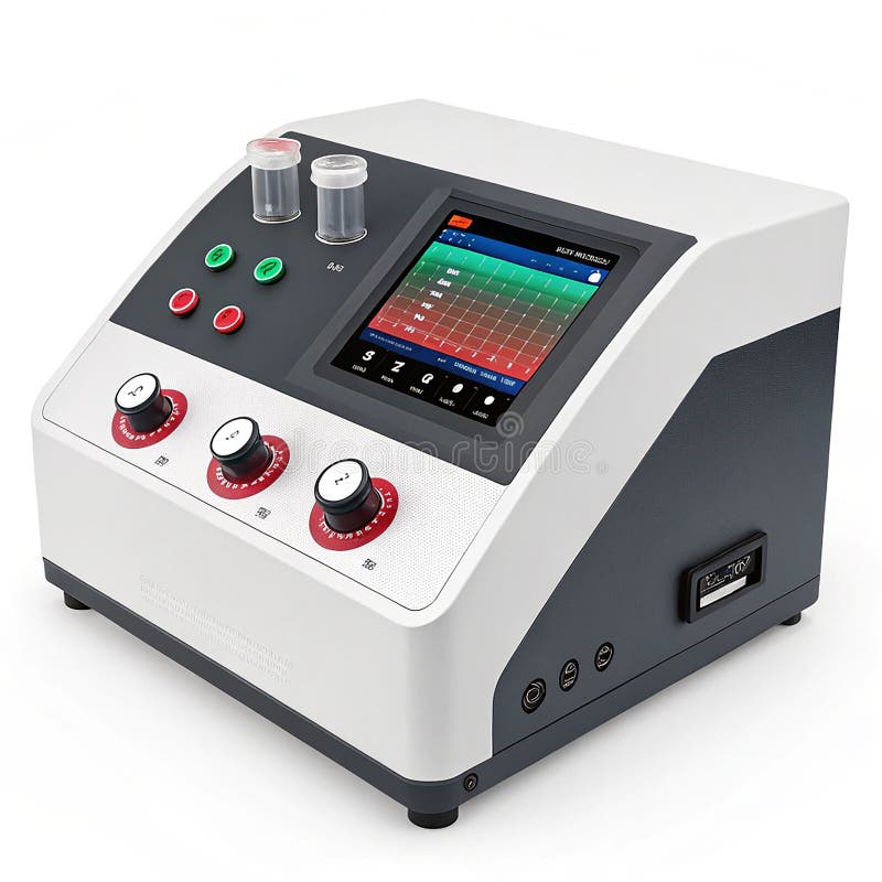 Smart Chemical Analyzer with Glowing Screen Stock Illustration ...