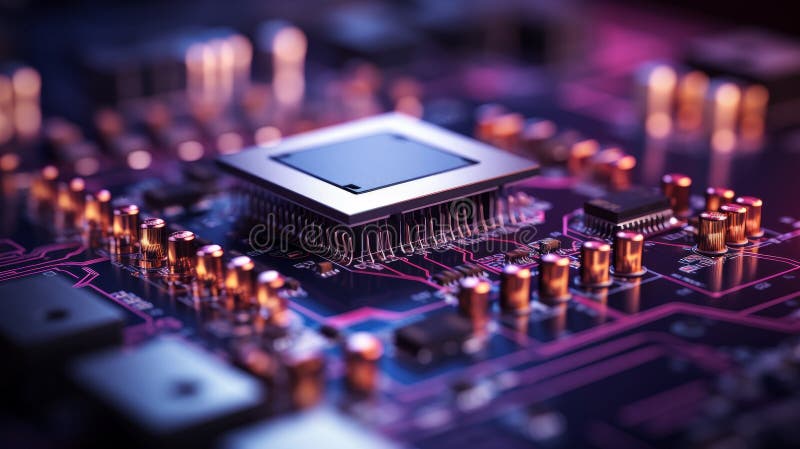 Advanced Circuit Board Electronics Banner Showcasing Futuristic Digital ...