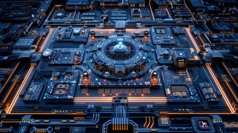 Advanced Circuit Board Technology: Futuristic Hardware Components, Data ...