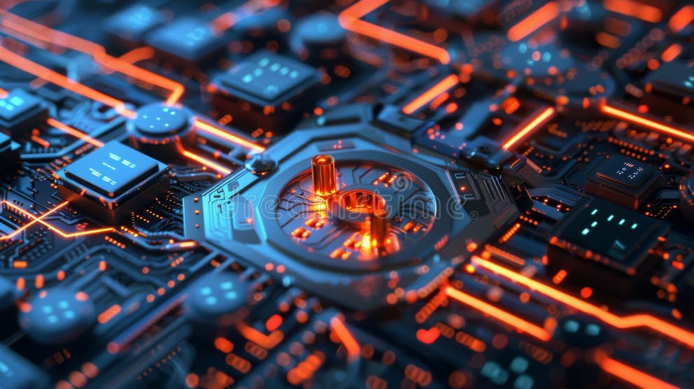Advanced Circuitry and Chipset Close-Up Stock Image - Image of ...
