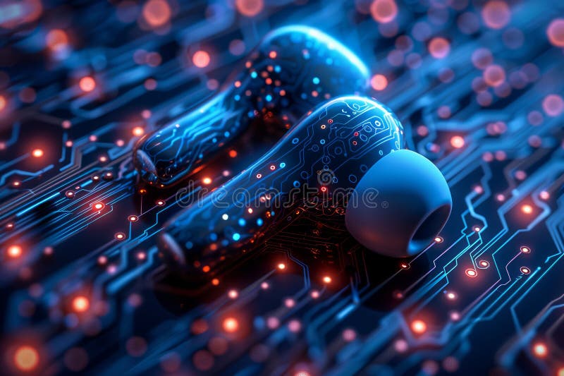 Advanced Circuitry Detailed Close Up of Modern Microchips with Glowing ...