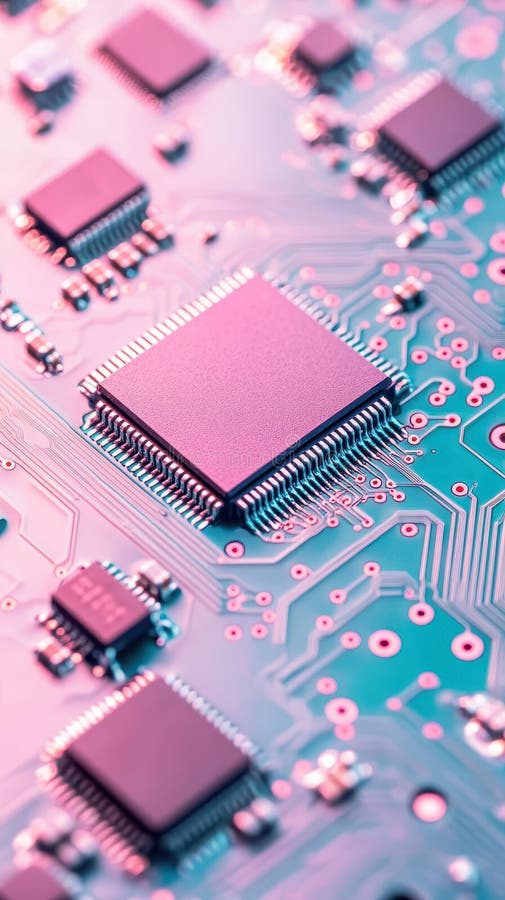Advanced Circuitry with Integrated Microchips on a Luminous Board ...