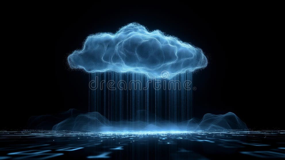 Advanced Cloud Storage Technology Visualized with Digital Rain and ...
