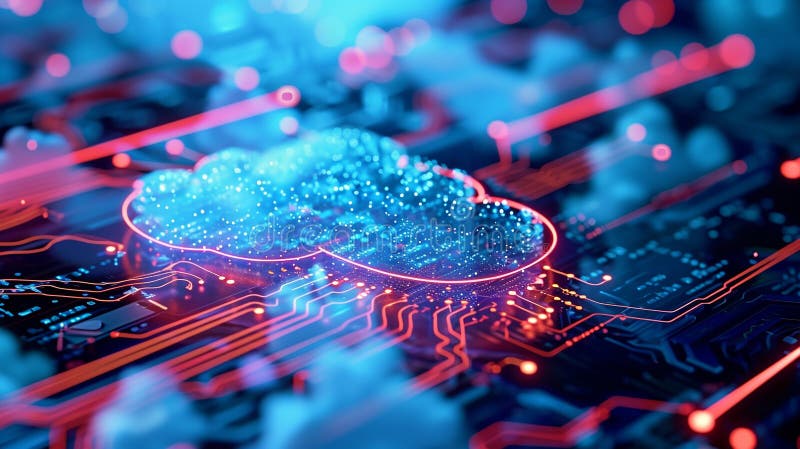 Advanced Cloud Technologies. Cloud Storage Stock Photo - Image of ...