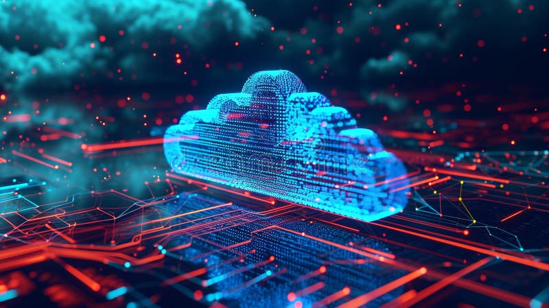 Advanced Cloud Technologies. Cloud Storage Stock Photo - Image of ...