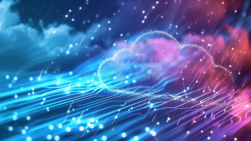 Advanced Cloud Technologies. Cloud Storage Stock Image - Image of ...