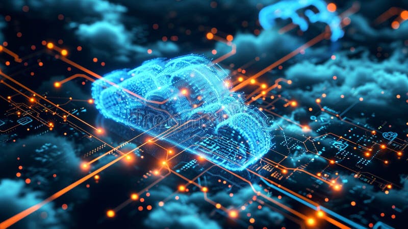 Advanced Cloud Technologies. Cloud Storage Stock Image - Image of ...