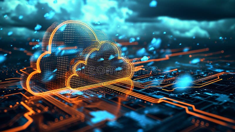 Advanced Cloud Technologies. Cloud Storage Stock Image - Image of ...