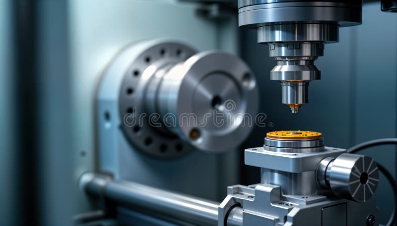 Advanced CNC Lathe Machine Precisely Processes Metal Component ...