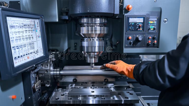 Advanced CNC Machining Process in a Modern Manufacturing Facility ...