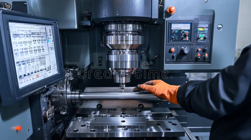 Advanced CNC Machining Process in a Modern Manufacturing Facility ...
