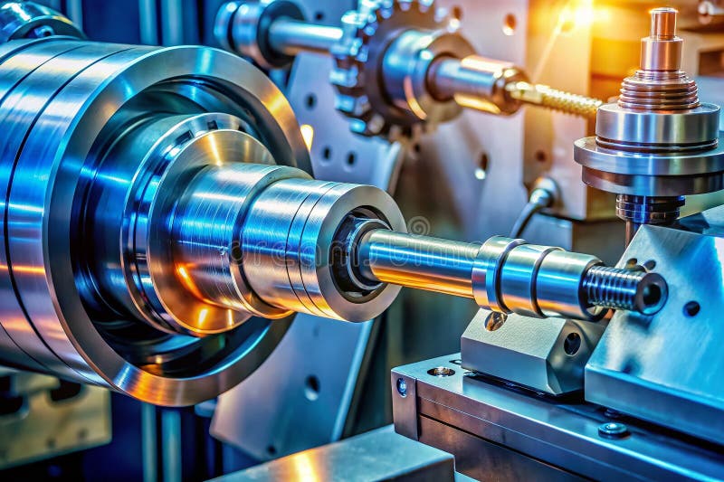 Advanced CNC Turning Machine Spindle Precision Machining in a Modern Metalworking Workshop ...