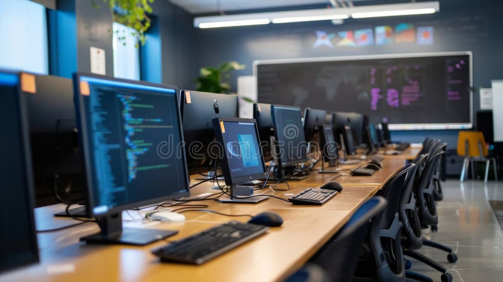 Advanced Coding Bootcamp Facility Stock Illustration - Illustration of ...