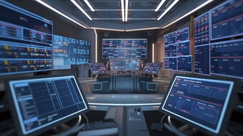 Advanced Command Center for Supply Chain Management Immersive High-tech ...