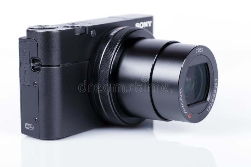 Advanced Compact Camera Sony DSC-RX100 M5 Isolated on White Editorial ...