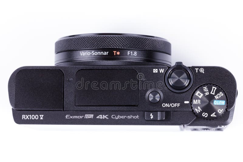 Advanced Compact Camera Sony DSC-RX100 M5 Isolated on White Editorial ...