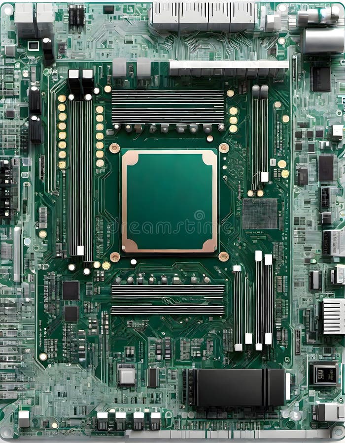 Advanced Computer Chip Hardware, Generative AI Stock Illustration ...
