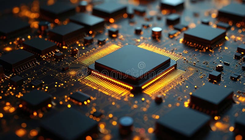 Advanced Computer Chip Technology. Close-up View of High-performance ...