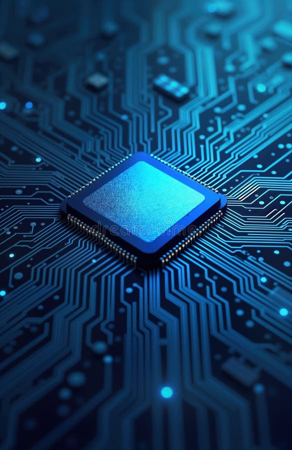Advanced Computer Chip Technology. Futuristic Semiconductor Data ...