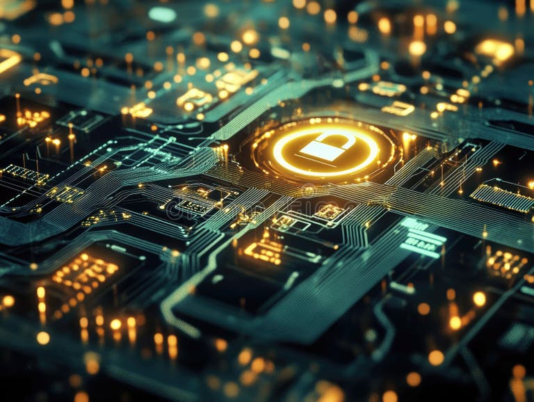 Advanced Computer Hardware with Integrated Security Features. Stock ...