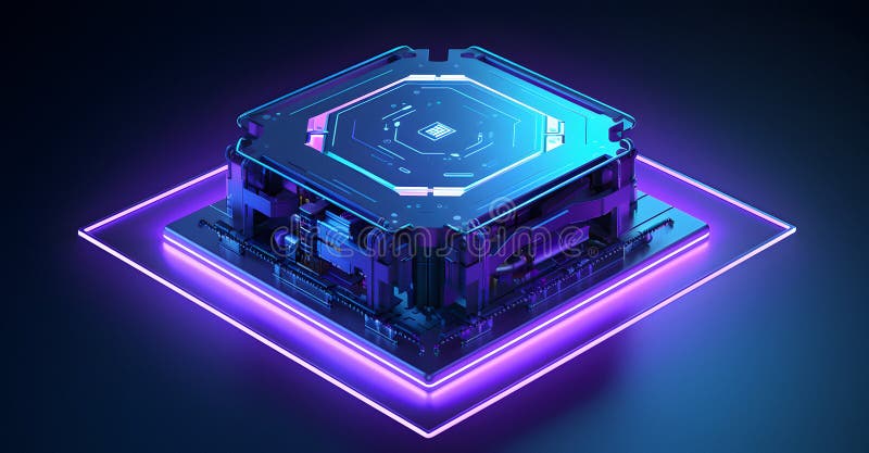 Advanced Computer Processing Unit Rests on a Modern Platform ...