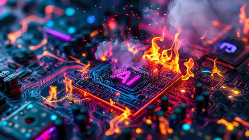 Advanced Computer Processor Chip with AI Acceleration is Burning in ...