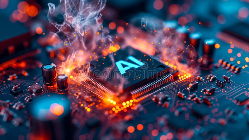 Advanced Computer Processor Chip with AI Acceleration is Burning in ...