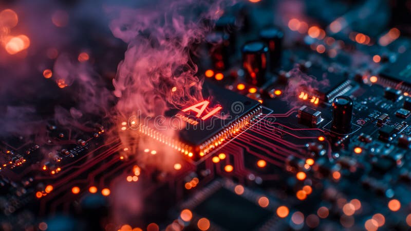 Advanced Computer Processor Chip with AI Acceleration is Burning in ...
