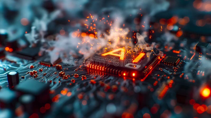 Advanced Computer Processor Chip with AI Acceleration is Burning in ...