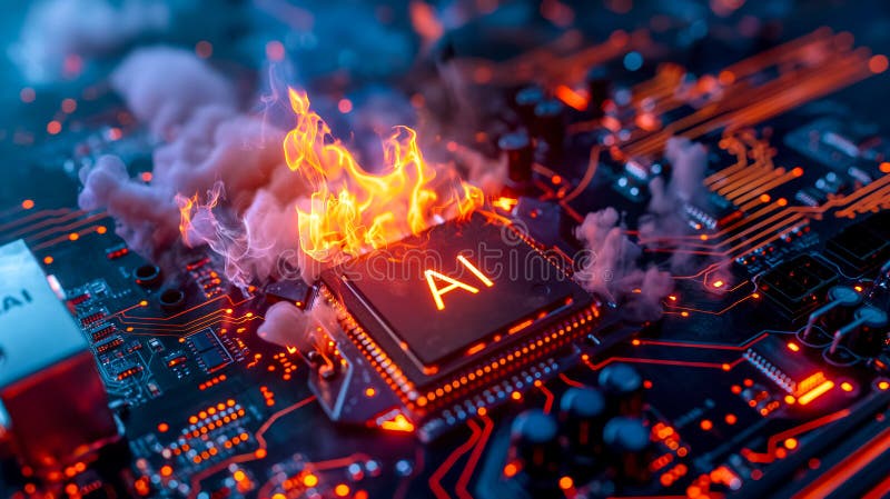 Advanced Computer Processor Chip with AI Acceleration is Burning in ...