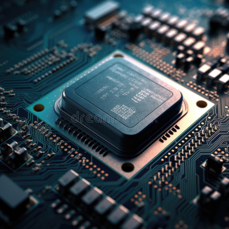 Advanced Computer Processor Chip Close-up. Generative AI Stock ...