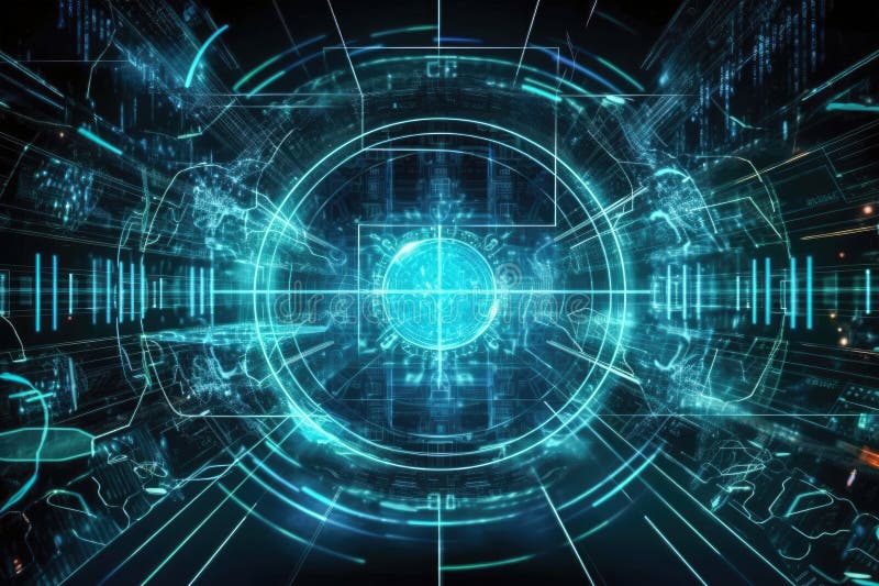 Advanced Computer Screen Display in Futuristic Setting. Generative AI ...