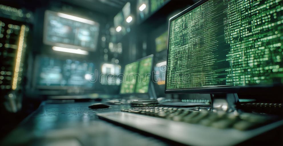 Advanced Computer Systems with Green Code Display in Modern Digital ...