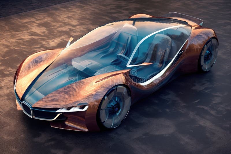 Advanced Concept Car with Transparent Exterior Stock Illustration ...